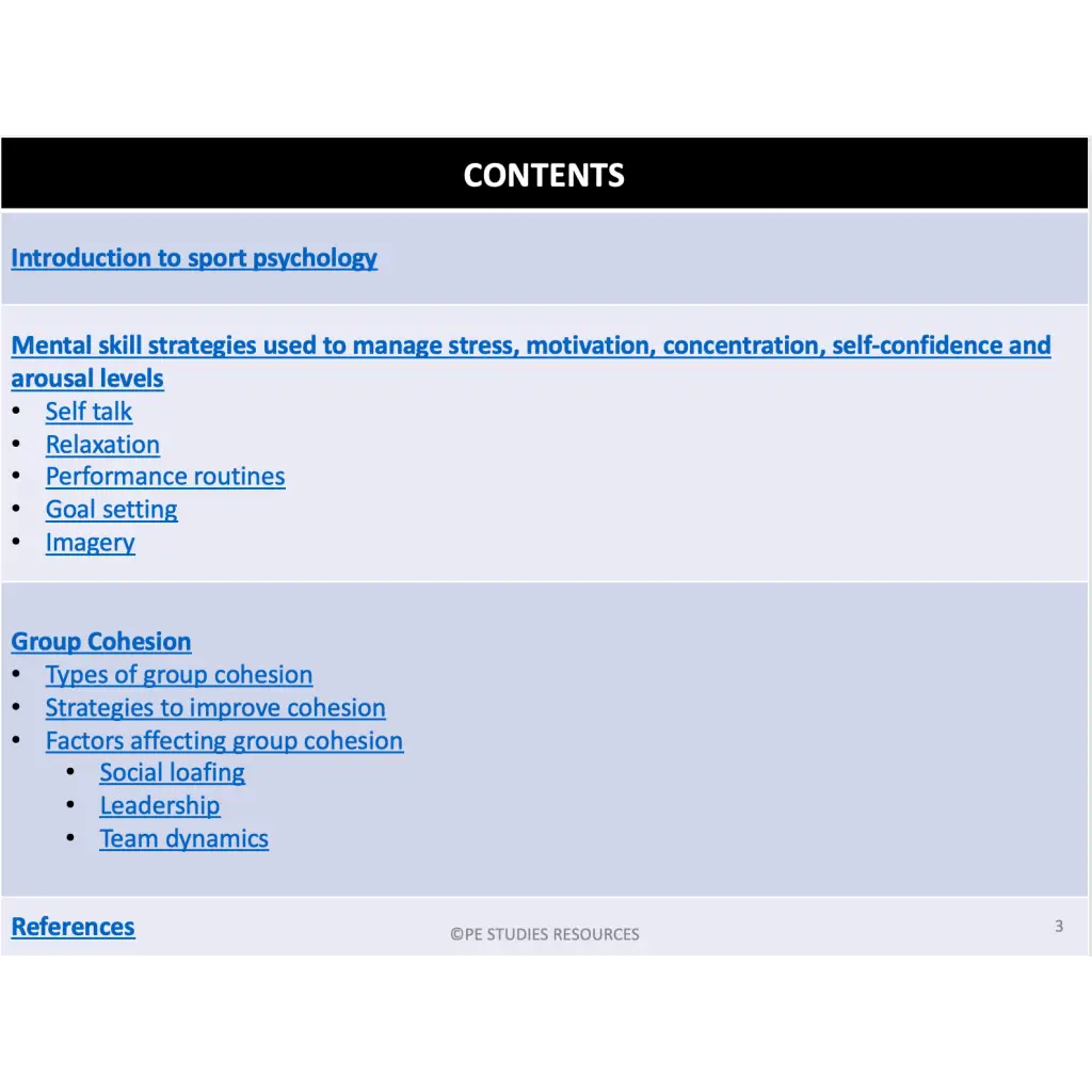 ATAR UNIT 3 & 4 - Sport Psychology (2024 syllabus) – PE Studies Resources