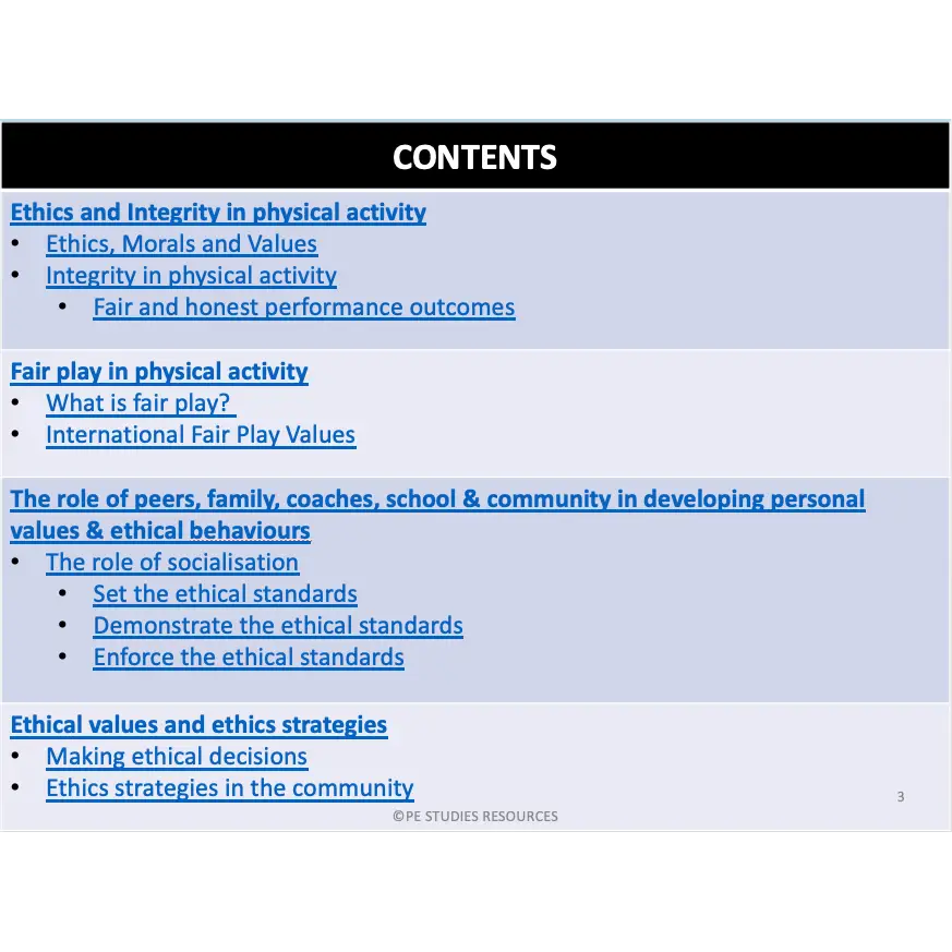 UNIT 3 Topic 2 - Ethics & Integrity | QCE PE Studies – PE Studies Resources