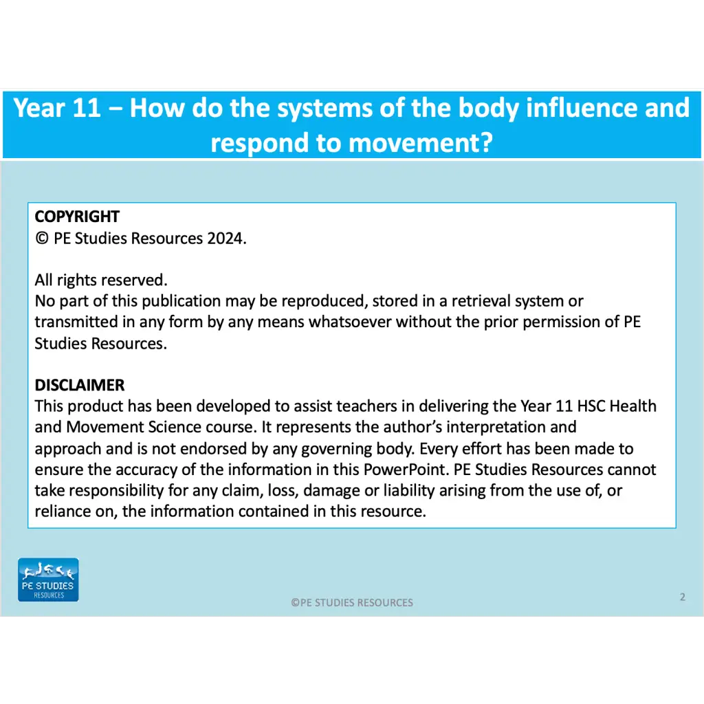 Body Systems Influence & Response to Movement | PDHPE – PE Studies ...