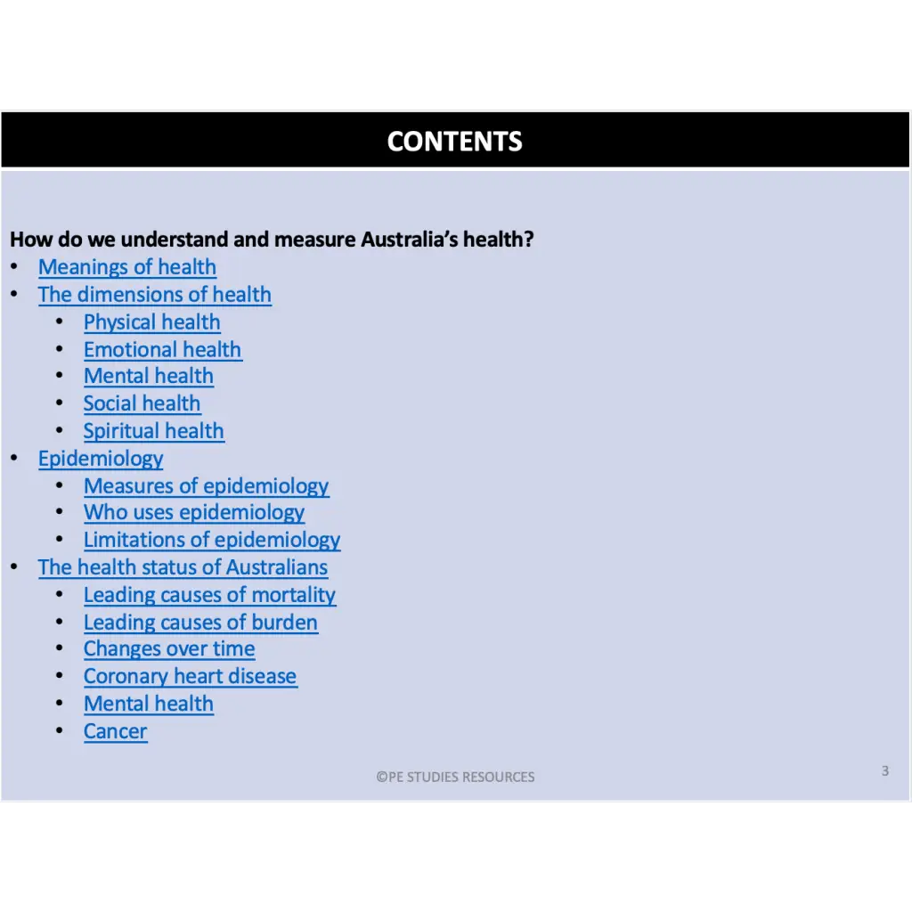 Meaning and measure of Australia’s Health | PDHPE Year 11 – PE Studies ...
