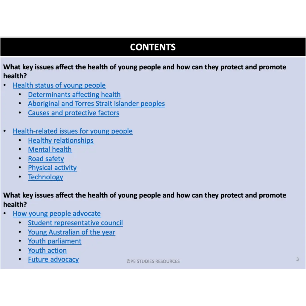 Key Health Issues in Young People - PDHPE Teaching Resource – PE ...